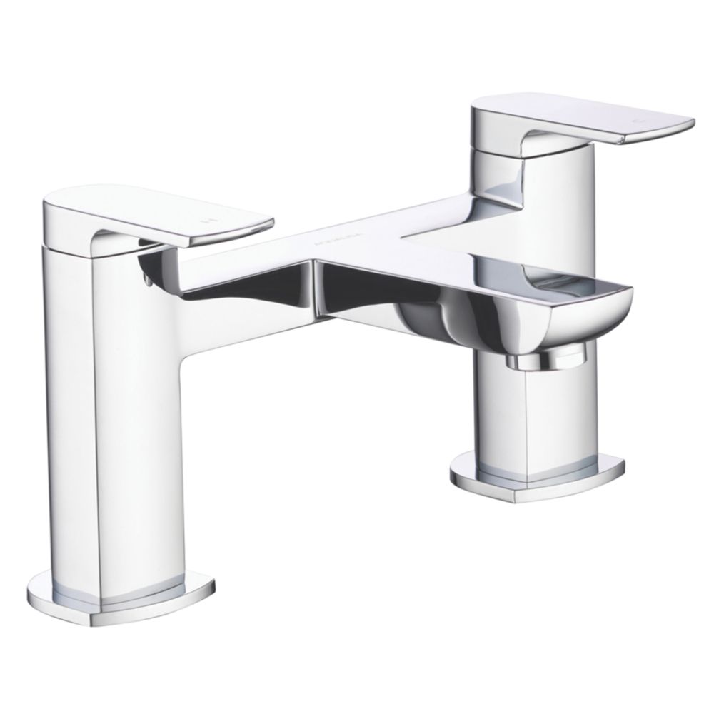 Aqualisa Downtown Chrome 121mm Deck Mounted Lever 2 Tap Holes Bath ...
