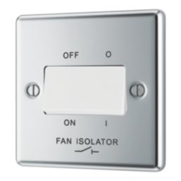 LAP 10AX 1-Gang 3-Pole Fan Isolator Switch Polished Chrome with White ...