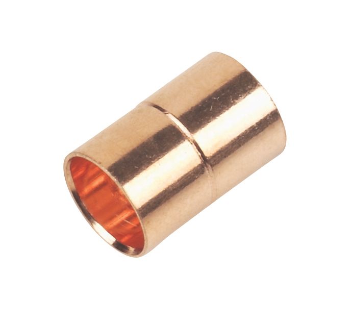 Flomasta Copper End Feed Equal Couplers 10mm 20 Pack - Screwfix