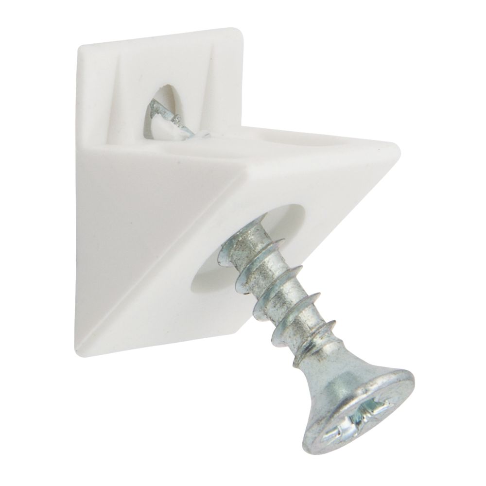 Hafele Rear Panel Connectors White 100 Pack - Screwfix