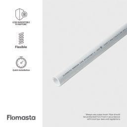 Flomasta Push-Fit PB Layflat Pipe 28mm x 25m White - Screwfix