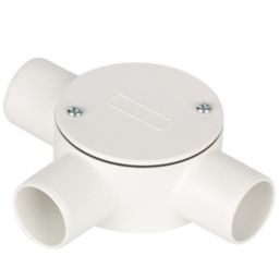 Deta TTE 3 Way 25mm Tee Box White - Screwfix