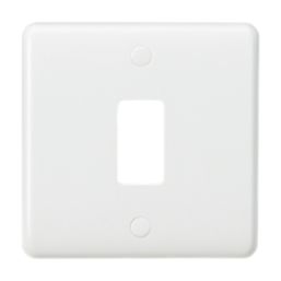Knightsbridge Curved Edge 1-Module Grid Faceplate White - Screwfix