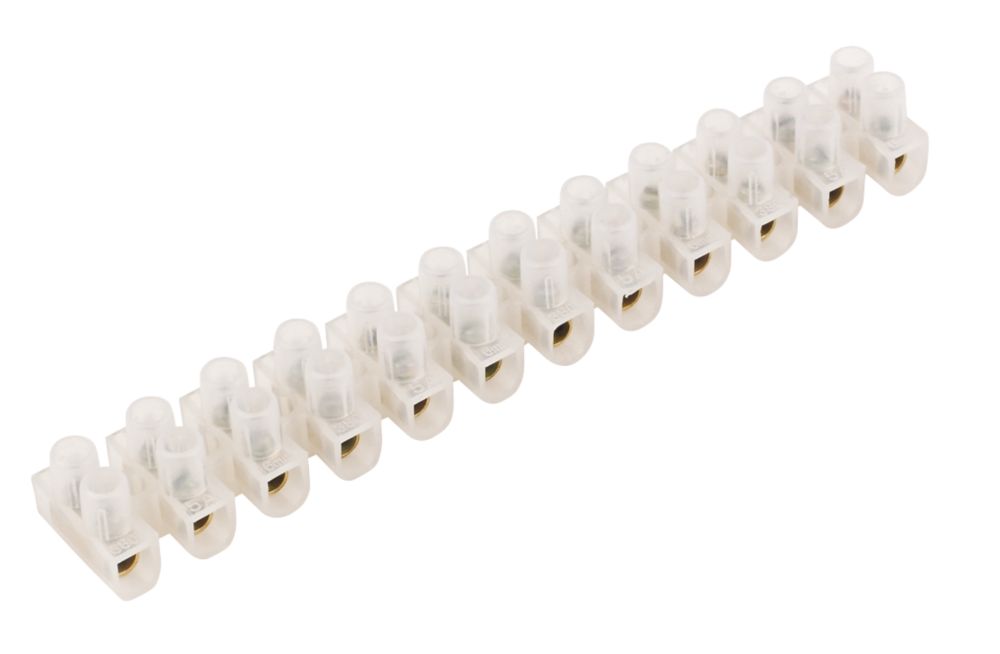 Essentials 6A 12-Terminal Strips 10 Pack - Screwfix