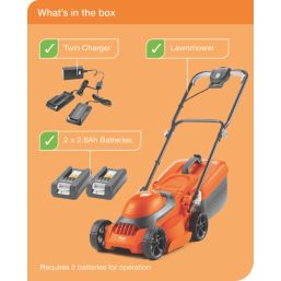 Flymo Simplistore 300 Li 40V 2 x 2.6Ah Li-Ion Brushless Cordless 30cm ...