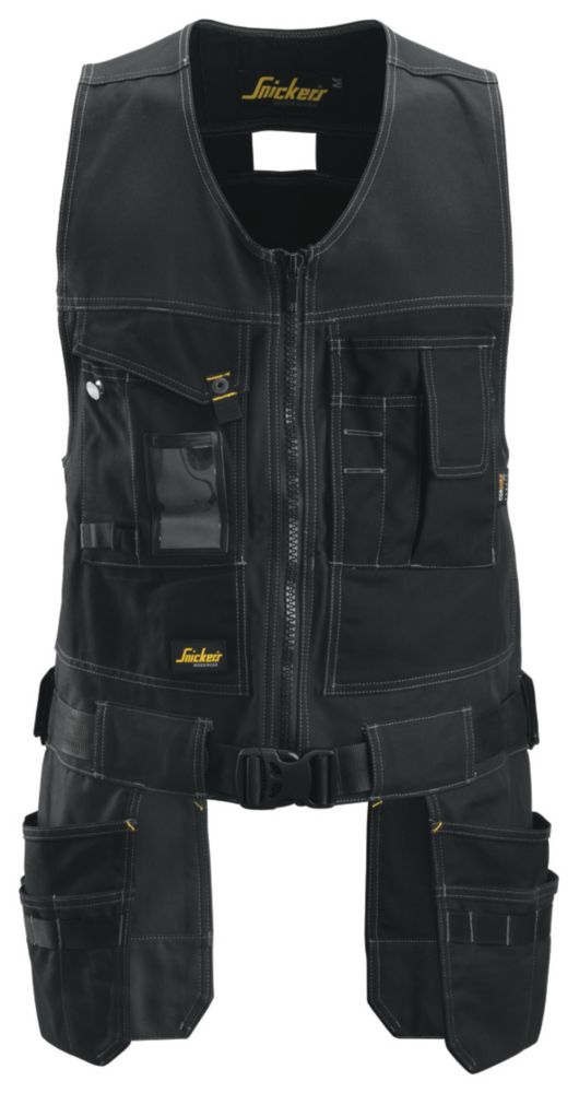 Snickers 4254 Toolvest Black 2X Large 52" Chest - Screwfix