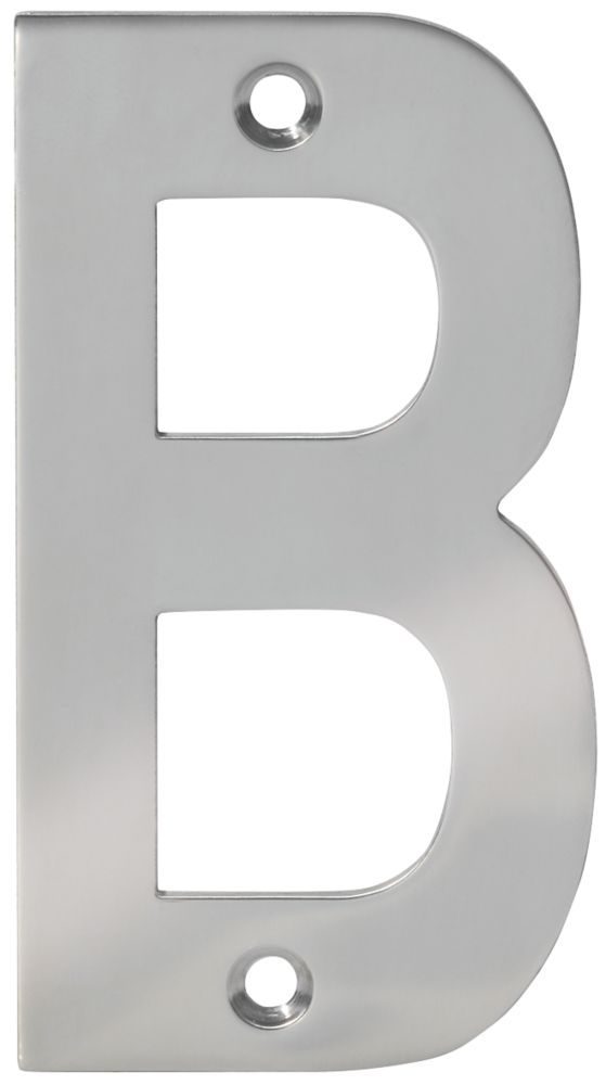 Eclipse Door Letter B Polished Stainless Steel 100mm - Screwfix