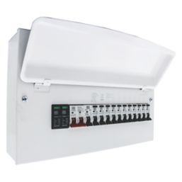 MK Sentry 16-Module 11-Way Populated High Integrity Main Switch Consumer Unit with SPD - Screwfix