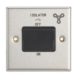 Contactum iConic 10AX 1-Gang 3-Pole Fan Isolator Switch Brushed Steel ...