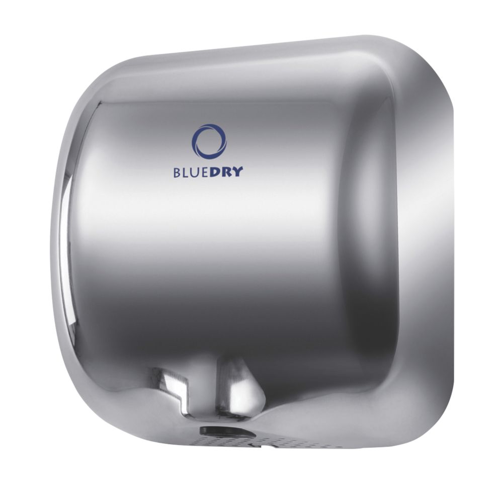 BlueDry Eco Dry High Speed Hand Dryer Polished Steel 0.55-1.8kW - Screwfix