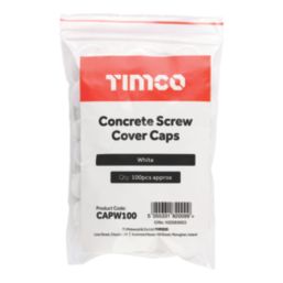 Timco 7.5mm 100 Pack White Screw Caps - Screwfix