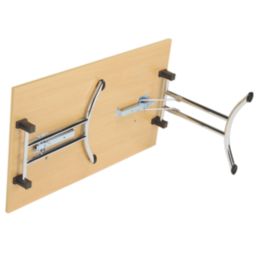 TC Group One Union Rectangular Folding Table Nova Oak/Chrome 1200mm x ...