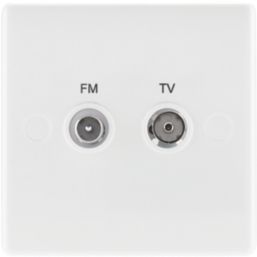 British General 800 Series 1-Gang Coaxial TV / FM Socket White - Screwfix