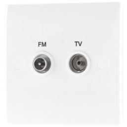 British General 800 Series 1-Gang Coaxial TV / FM Socket White - Screwfix