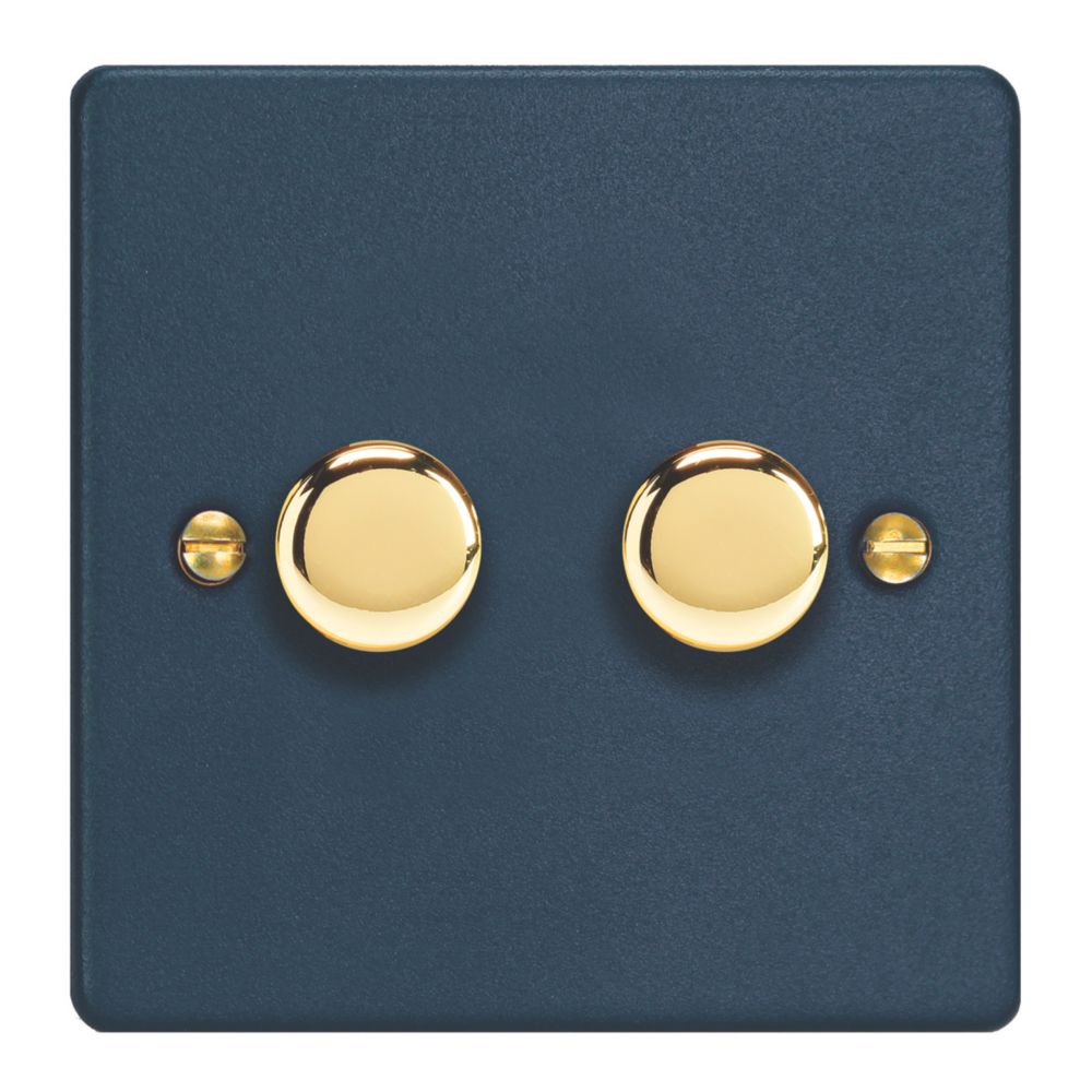Varilight V-Pro 2-Gang 2-Way LED Dimmer Switch Midnight Blue - Screwfix