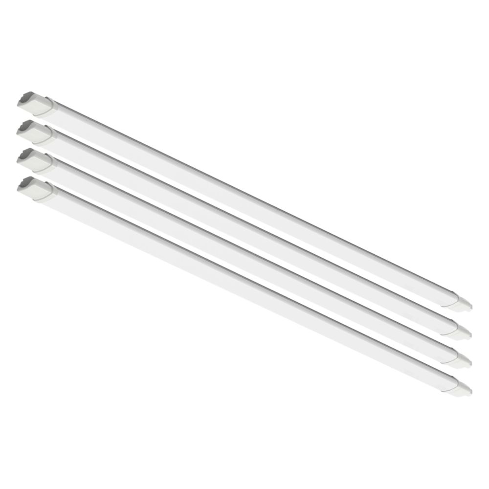4lite Twin 6ft LED Advantage Battens 50W 6300lm 220-240V 4 Pack - Screwfix