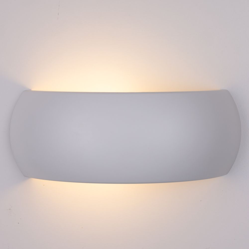 TCP Up Down Wall Light Fitting White - Screwfix