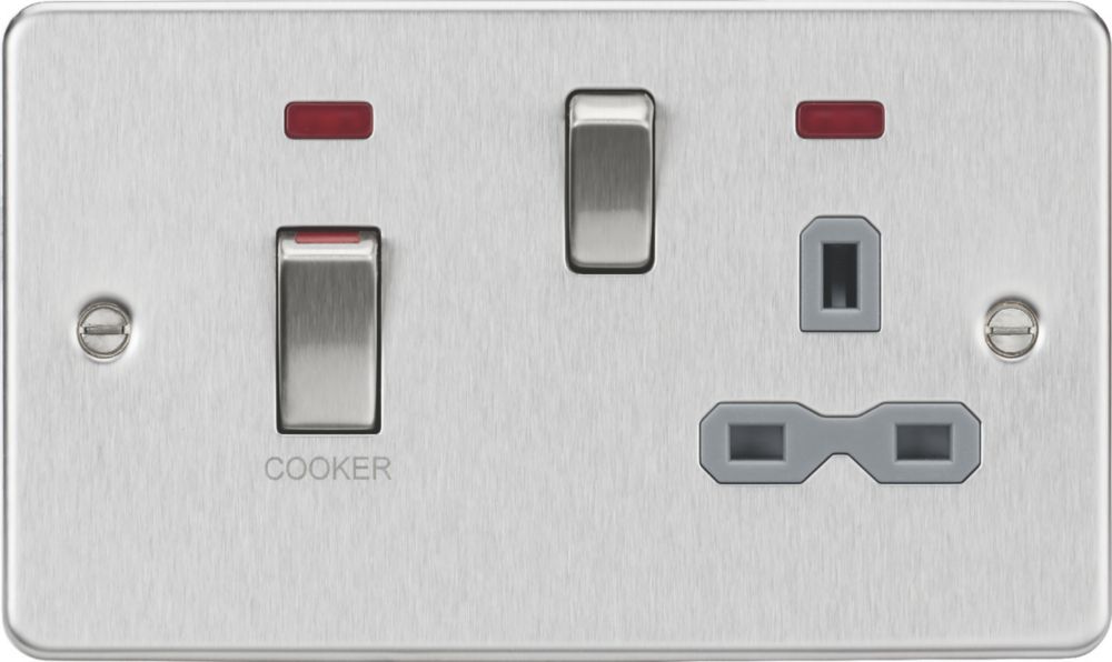 Knightsbridge 45A 2-Gang DP Cooker Switch & 13A DP Switched Socket ...