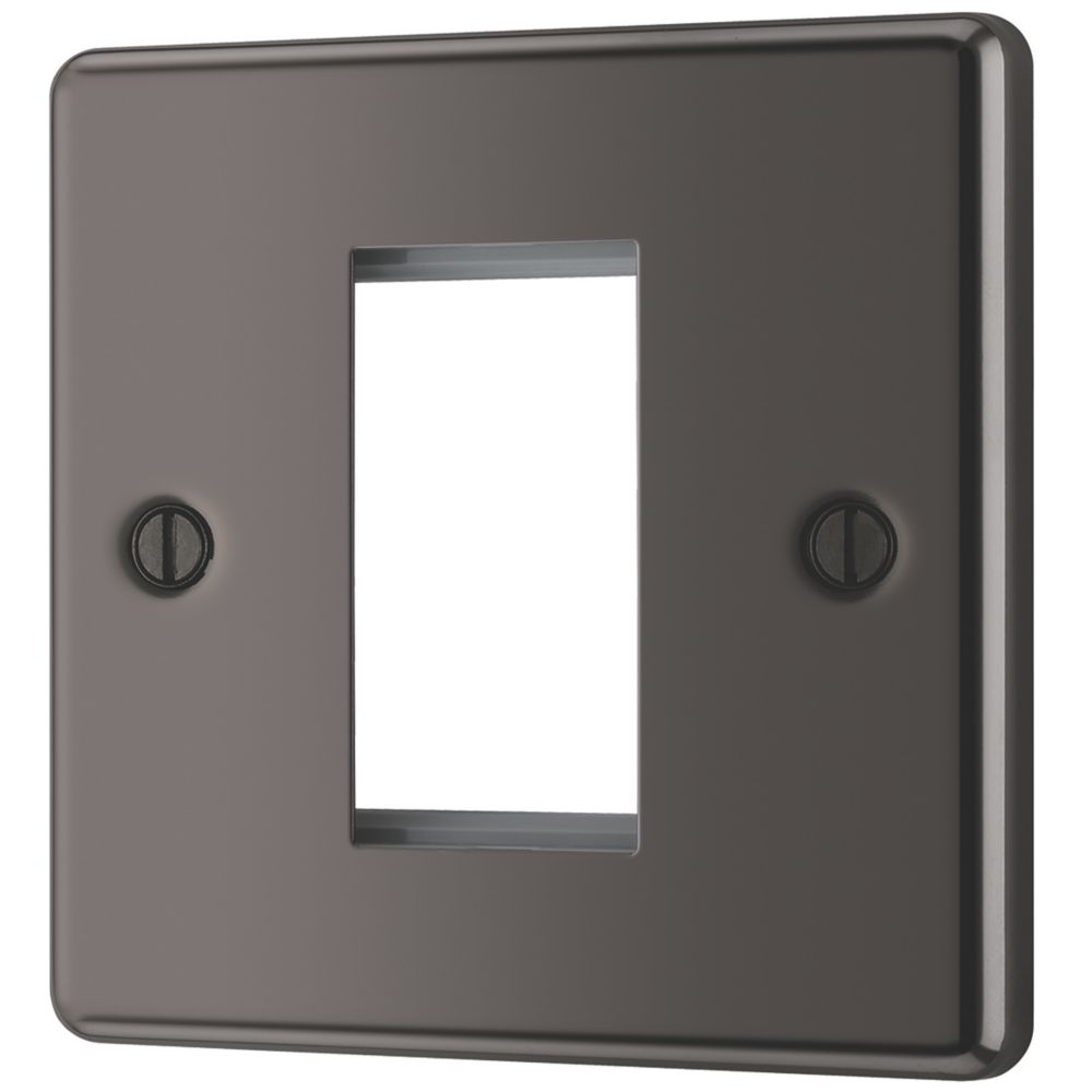 LAP 1-Module Modular Faceplate Black Nickel | Front Plates | Screwfix.com