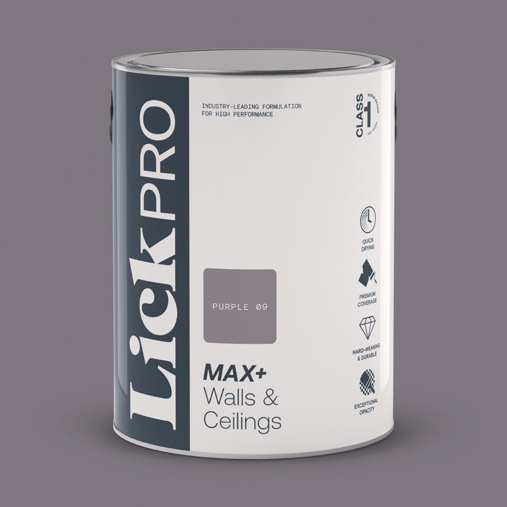 LickPro Max+ 5Ltr Purple 09 Eggshell Emulsion Paint - Screwfix