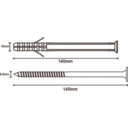 Easyfix TX Frame Fixings 10mm x 140mm 12 Pack - Screwfix