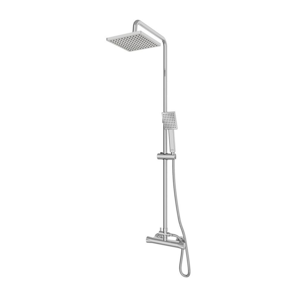 Gainsborough Square Dual Outlet HP Rear-Fed Exposed Chrome Thermostatic ...