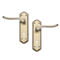 Designer Levers Bewdley Fire Rated Lever Lock Door Handle Pair Antique ...