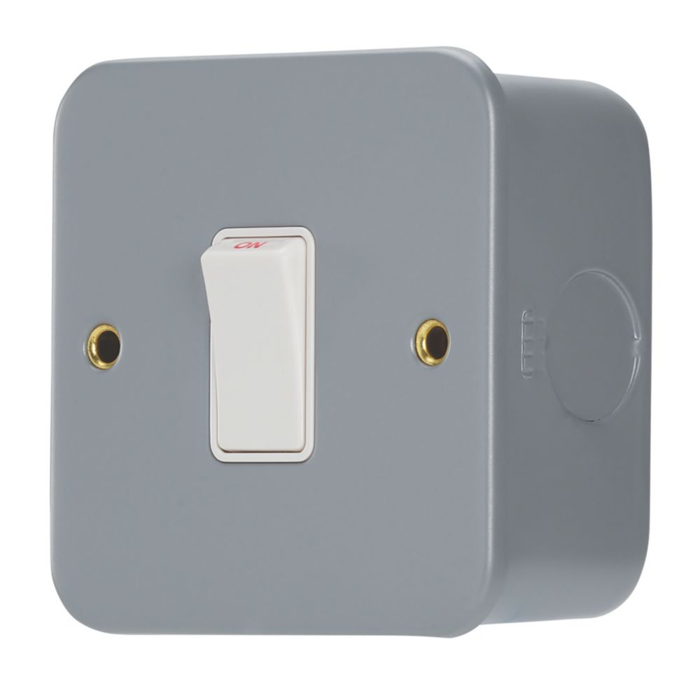 Contactum 20A 1-Gang DP Metal Clad Control Switch with White Inserts ...