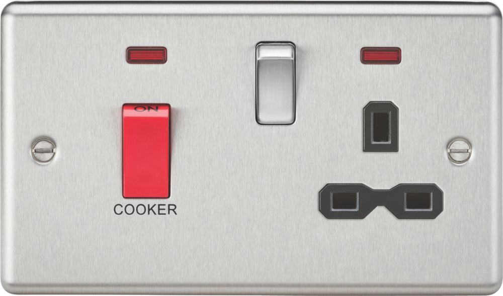 Knightsbridge 45A 2-Gang DP Cooker Switch & 13A DP Switched Socket ... Knightsbridge 45A 2-Gang DP Cooker Switch & 13A DP Switched Socket ...