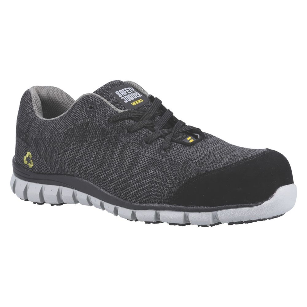 Safety Jogger Morris S1P Size 10 Black Safety Trainers - Screwfix