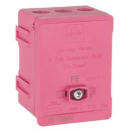Lewden 100A 5-Way 2.5-35mm² Connector Block Pink - Screwfix