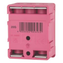 Lewden 100A 5-Way 2.5-35mm² Connector Block Pink - Screwfix