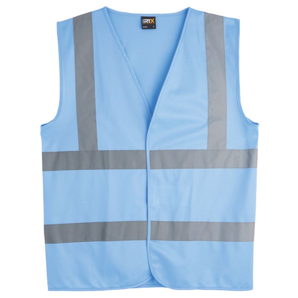Pro RTX High Visibilty Waistcoat Sky Blue Medium 40" Chest - Screwfix