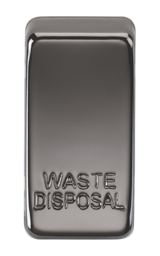 Knightsbridge 'WASTE DISPOSAL' Switch Cover Black Nickel - Screwfix