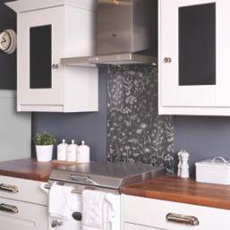 Laura Ashley Lisette Metallic Charcoal Kitchen Splashback 600mm x 750mm ...
