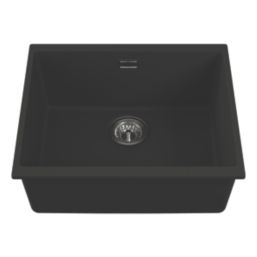 Carysil EN500-BK 1 Bowl Granite Composite Kitchen Sink Black 530mm x ...