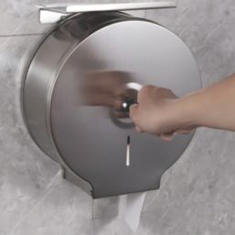 ETAL Lockable Jumbo Toilet Roll Holder Stainless Steel - Screwfix