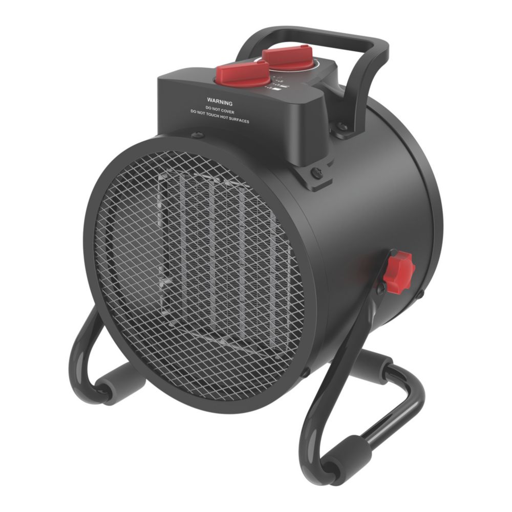 Carreg 2000W Electric Portable Fan Heater Black - Screwfix