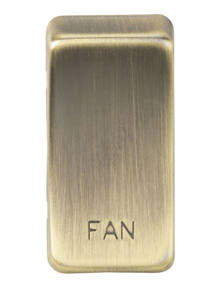 Knightsbridge 'FAN' Switch Cover Antique Brass - Screwfix