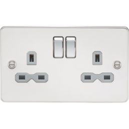 Knightsbridge 13A 2-Gang DP Switched Double Socket Polished Chrome with ...