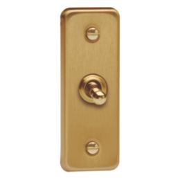 Varilight 10A 1-Gang 2-Way Architrave Light Switch Brushed Brass with ...