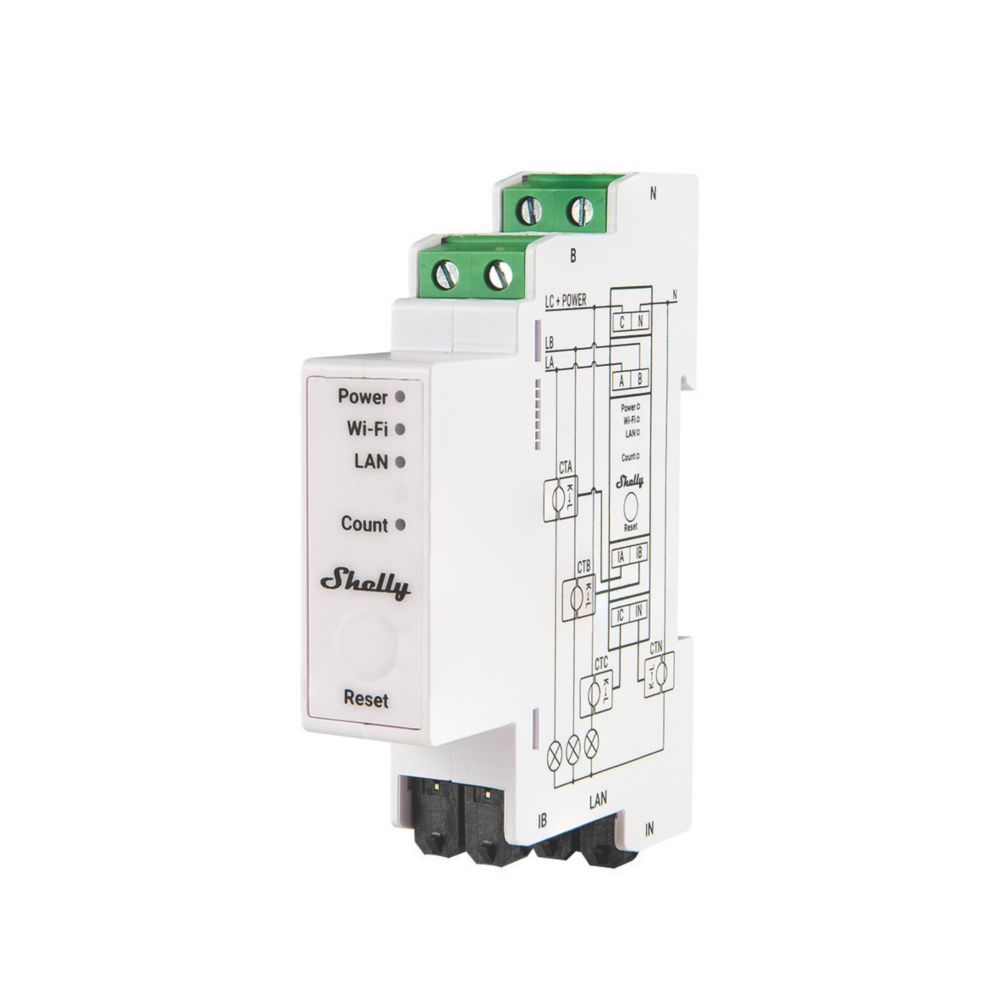 Shelly Pro 3EM 3-Phase Energy Meter - Screwfix