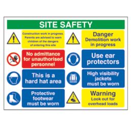 "Construction Work in Progress" Sign 600 x 800mm - Screwfix