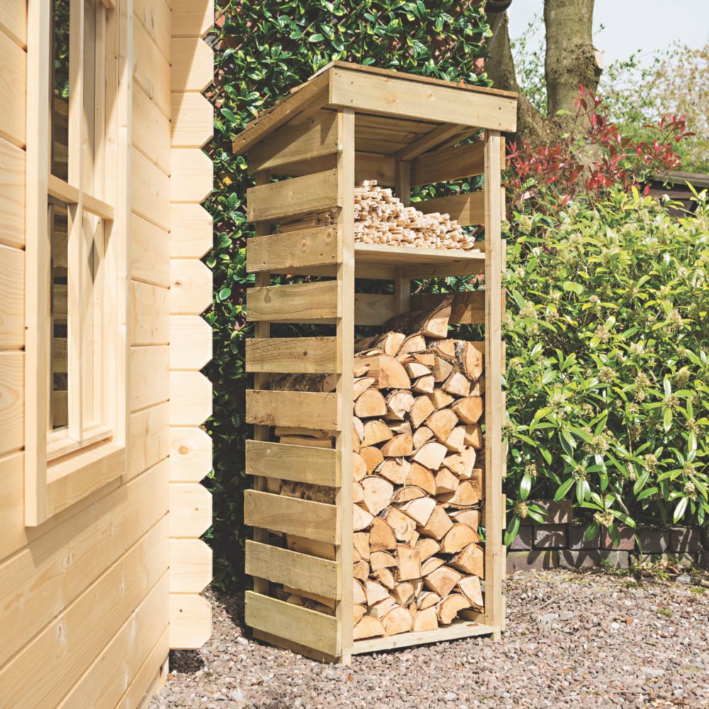 Rowlinson Narrow 1' 6" x 1' 6" (Nominal) Timber Log Store - Screwfix