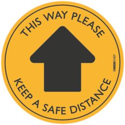 Medichief "This Way Please" Floor Sticker Yellow 300mm x 300mm 5 Pack ...