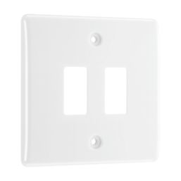 British General Nexus Grid 2-Module Grid Faceplate White - Screwfix