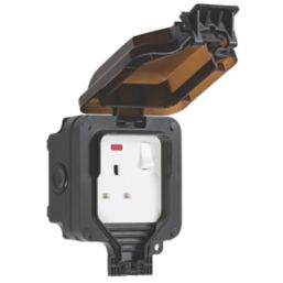 Knightsbridge IP66 13A 1-Gang DP Weatherproof Outdoor Switched Socket ...
