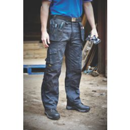 DeWalt Pro Tradesman Trousers Black 32" W 33" L - Screwfix