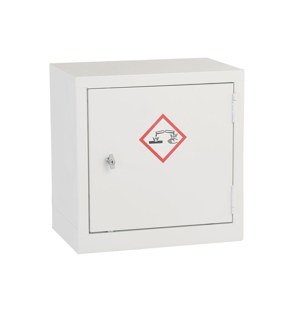 Barton 1-Shelf Acid Cabinet White 457mm x 305mm x 457mm - Screwfix
