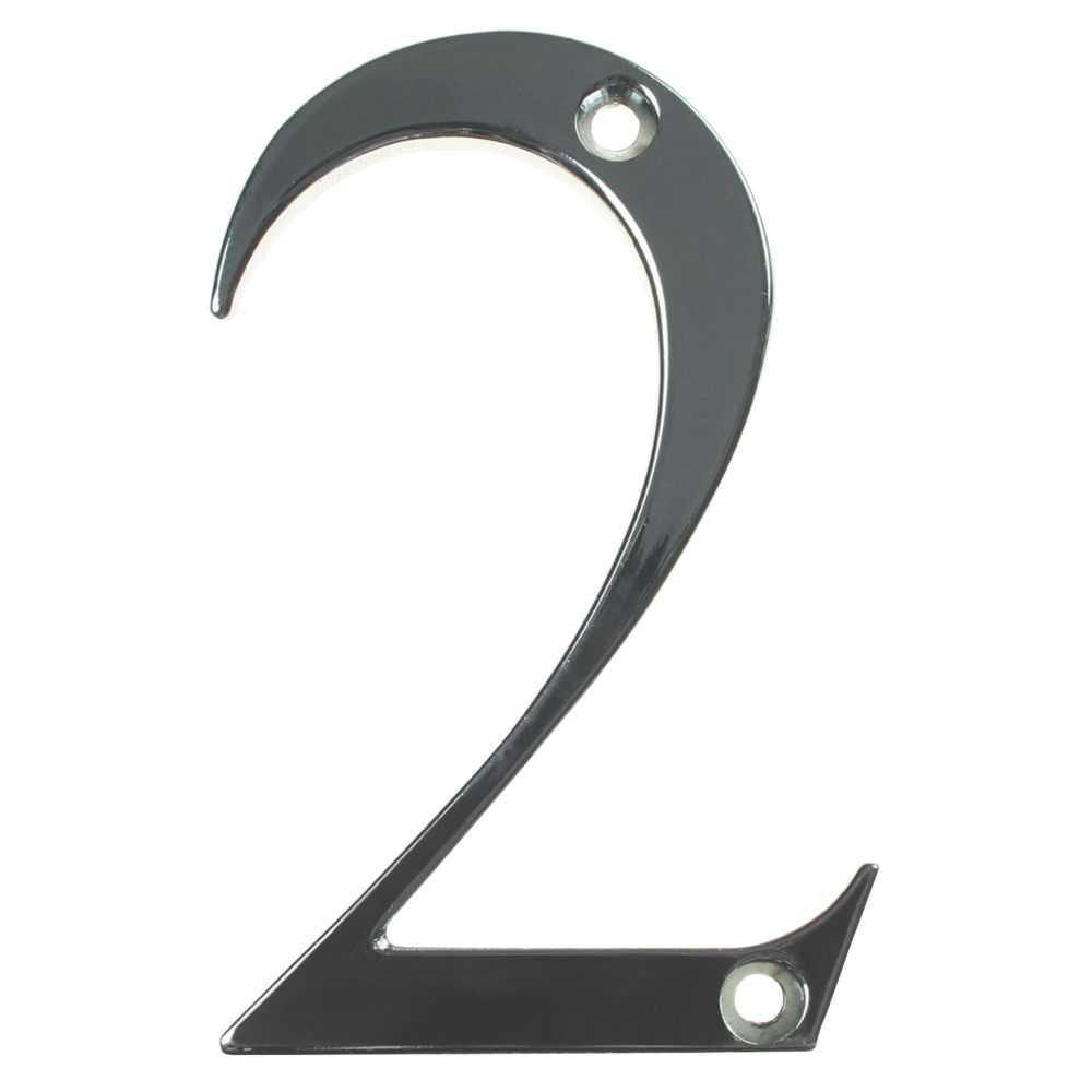 Fab & Fix Door Numeral 2 Polished Chrome 80mm | House Numbers ...